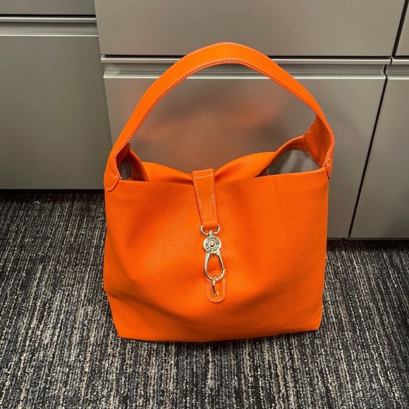 Bags | Pebble Leather Hobo Logo Bag Beautiful | Poshmark